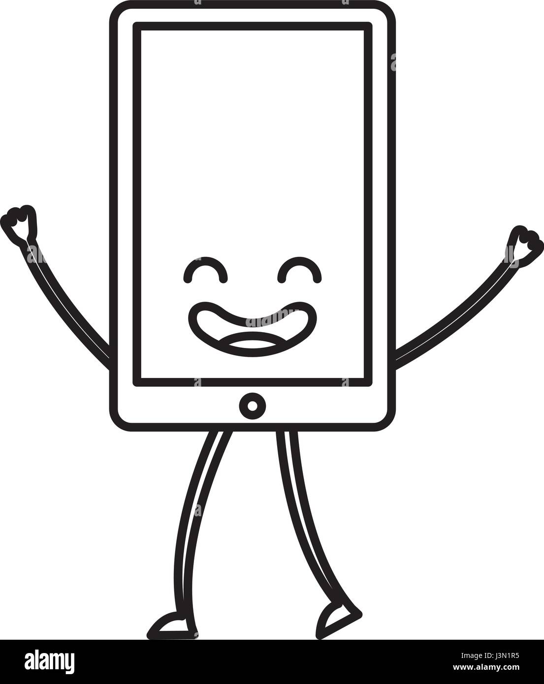 smartphone device kawaii character Stock Vector Image & Art - Alamy