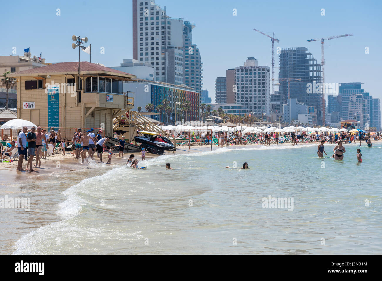 Beach - april 29th 2017, Tel Aviv-Yafo, Israel Stock Photo - Alamy