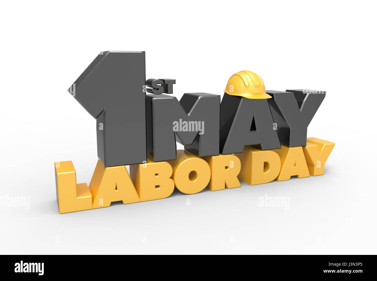 1 May Labor day. International worker's day. 3D illustrating Stock ...