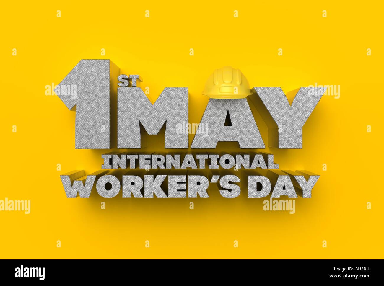 1 May Labor day. International worker's day. 3D illustrating Stock ...