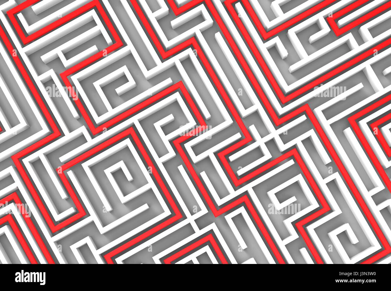 3d illusrated maze isolated on white background. 3D illustrating Stock ...