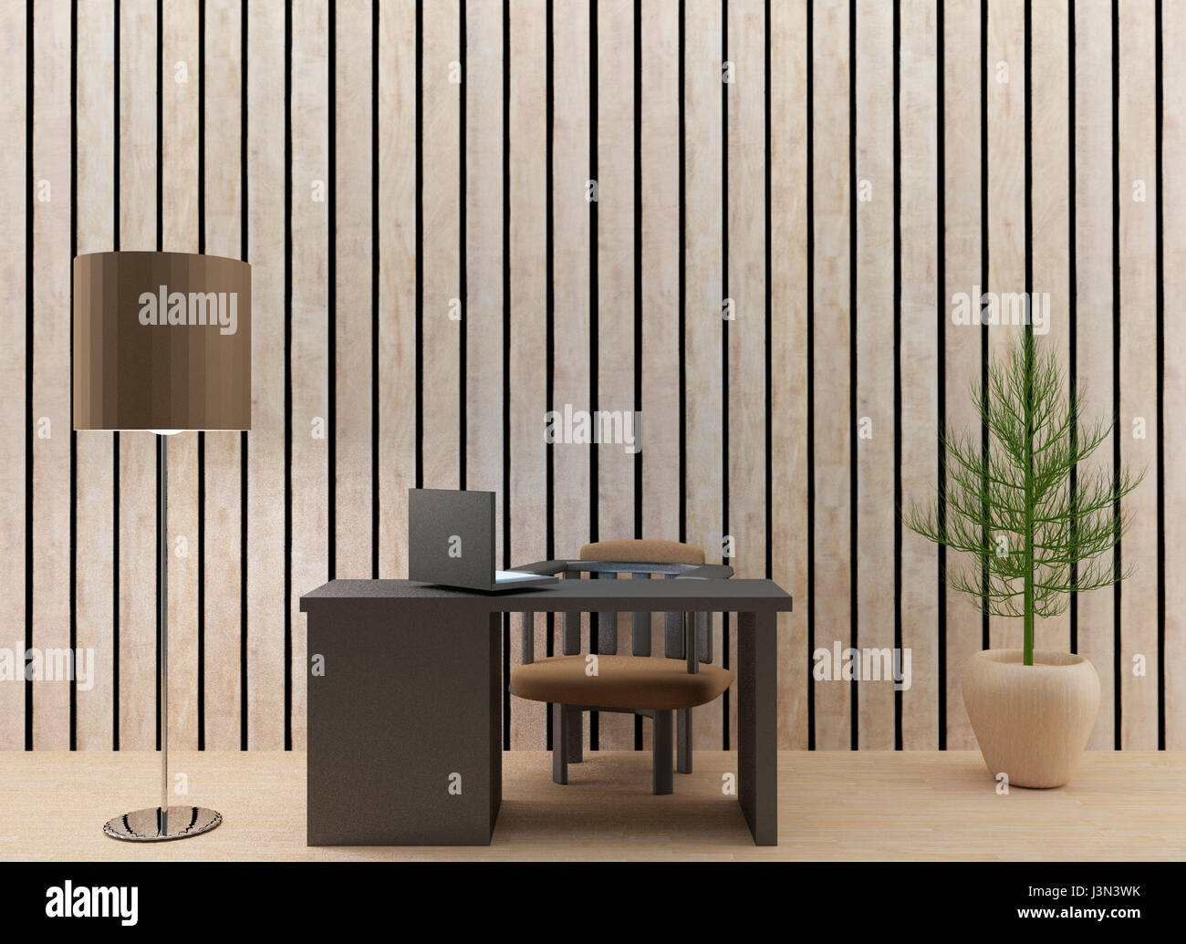 interior working room design in 3D render image Stock Photo - Alamy