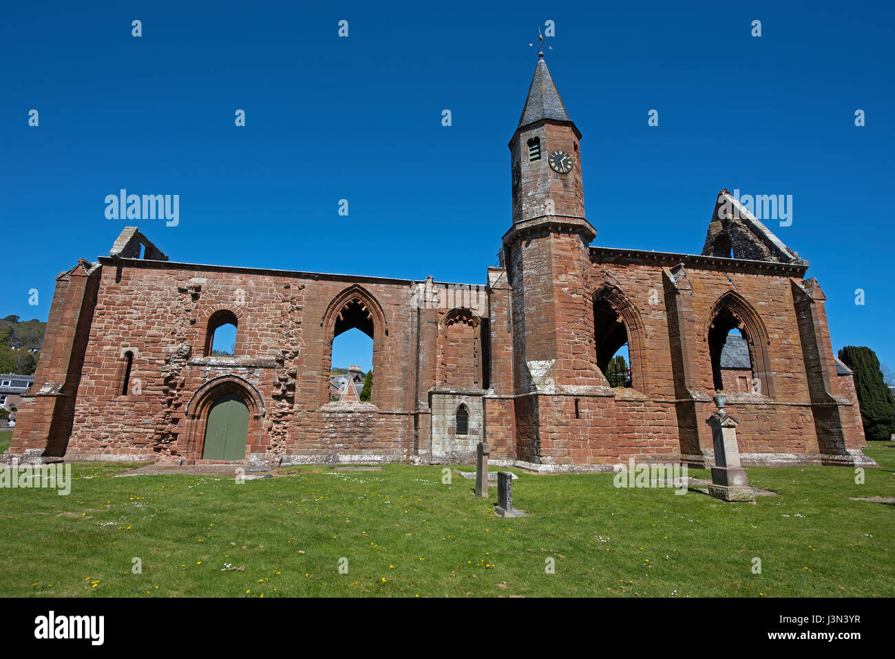 The Red sandstone ruins of Fortrose Cathedral, located on the Black ...