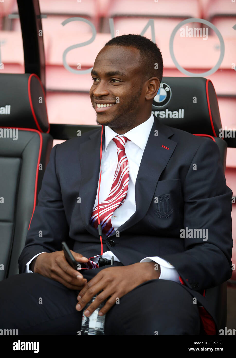 Stoke City's Saido Berahino before the Premier League match at the ...