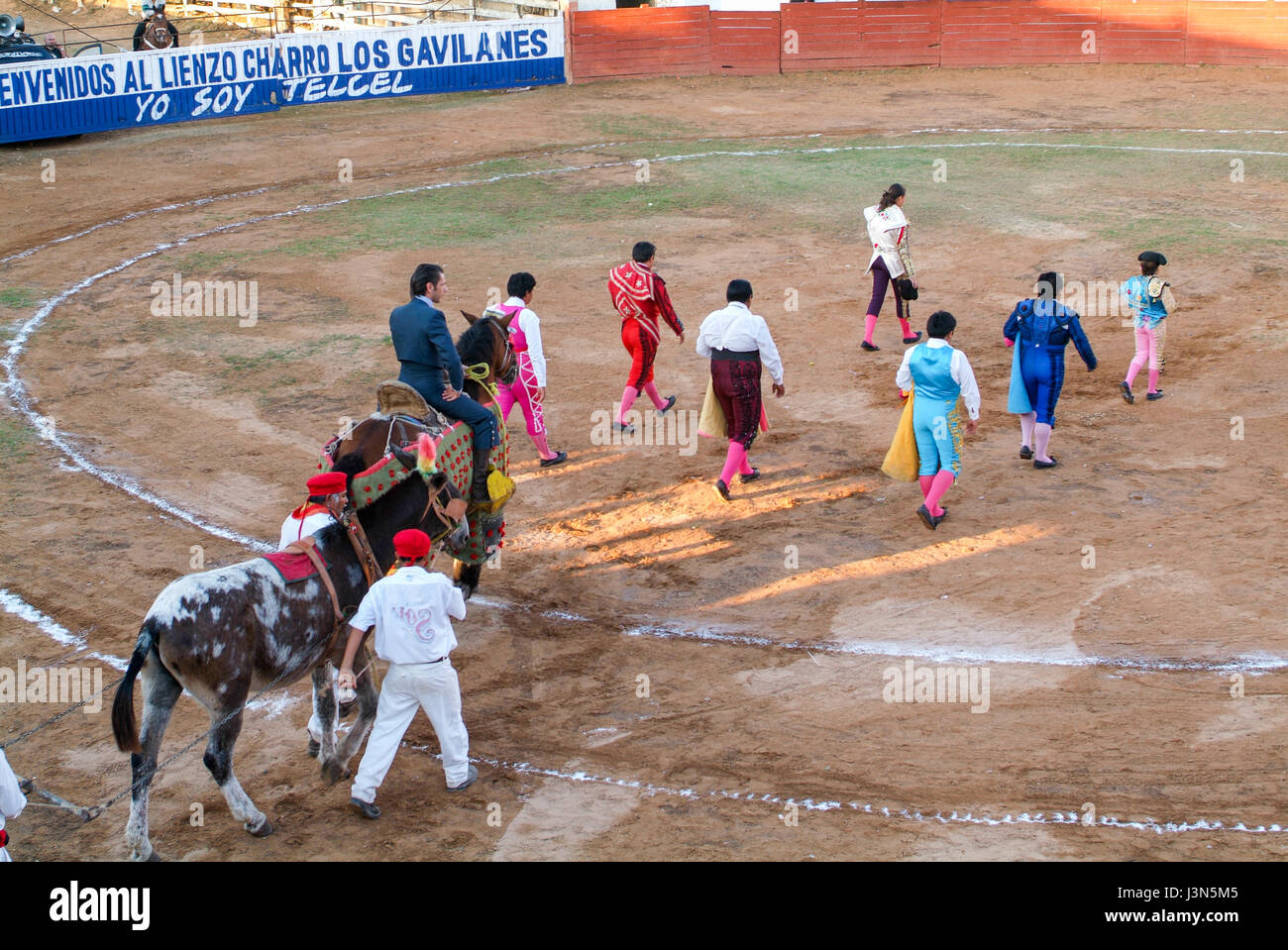 Valladolid, Mexico - 25 January 2009: entrance of toreros at a ...