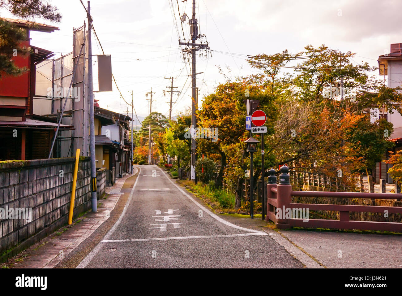 Street junction in Japan country side Stock Photo - Alamy