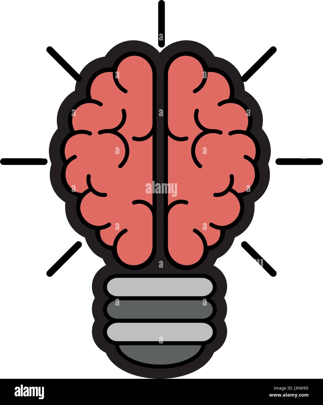 brain bulb icon Stock Vector Image & Art - Alamy