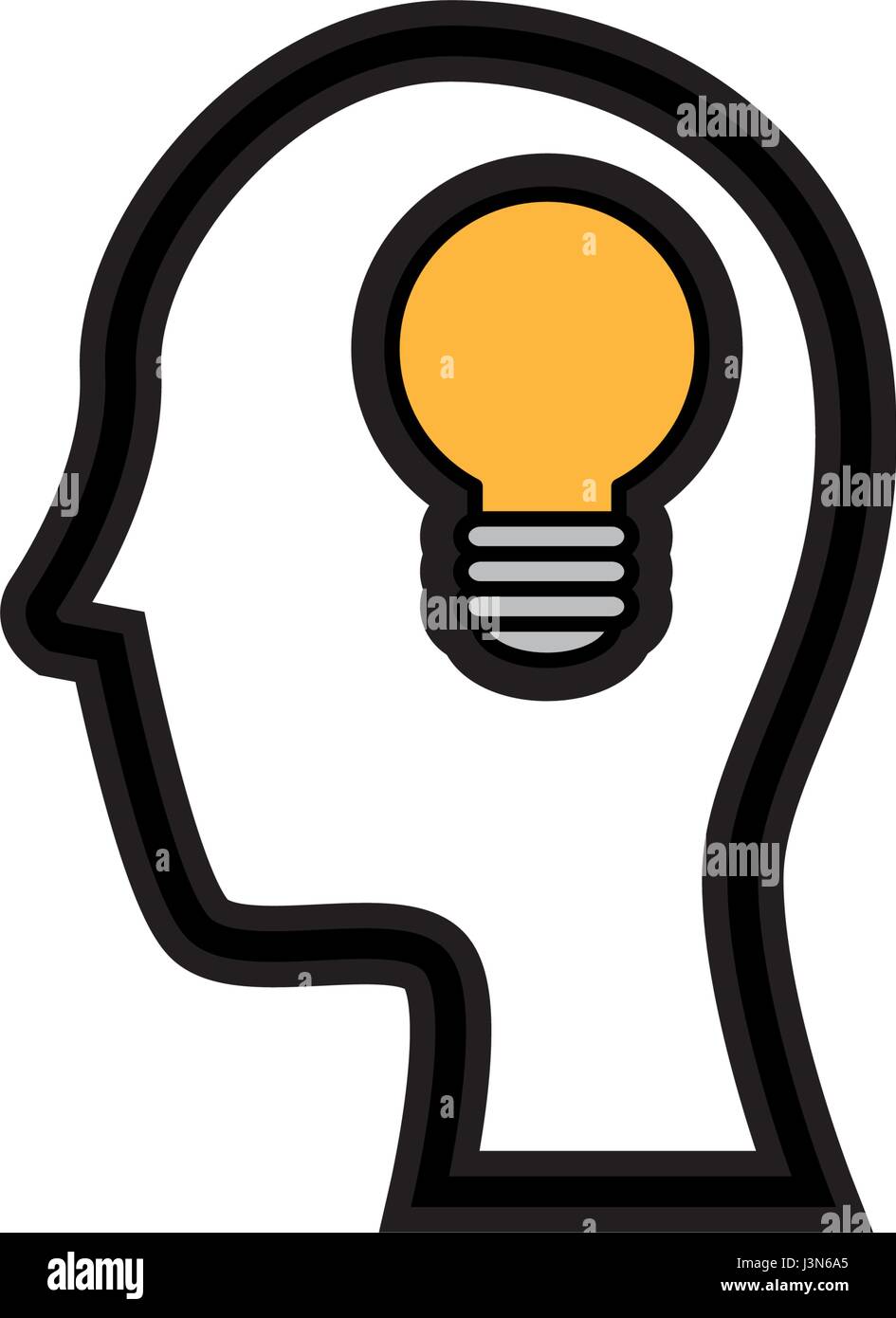 head with bulb icon Stock Vector Image & Art - Alamy