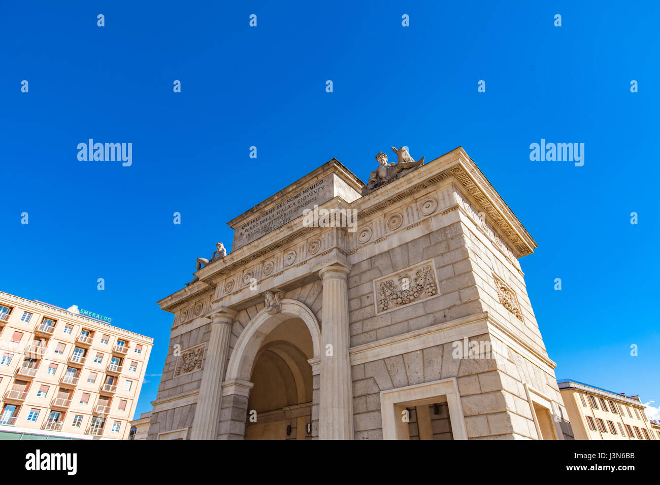 Detail of the Porta Garibaldi in Milan, Italy Stock Photo - Alamy
