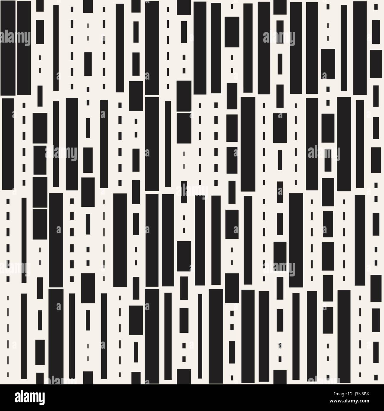 Vector Seamless Black And White Irregular Dash Rectangles Grid Pattern ...