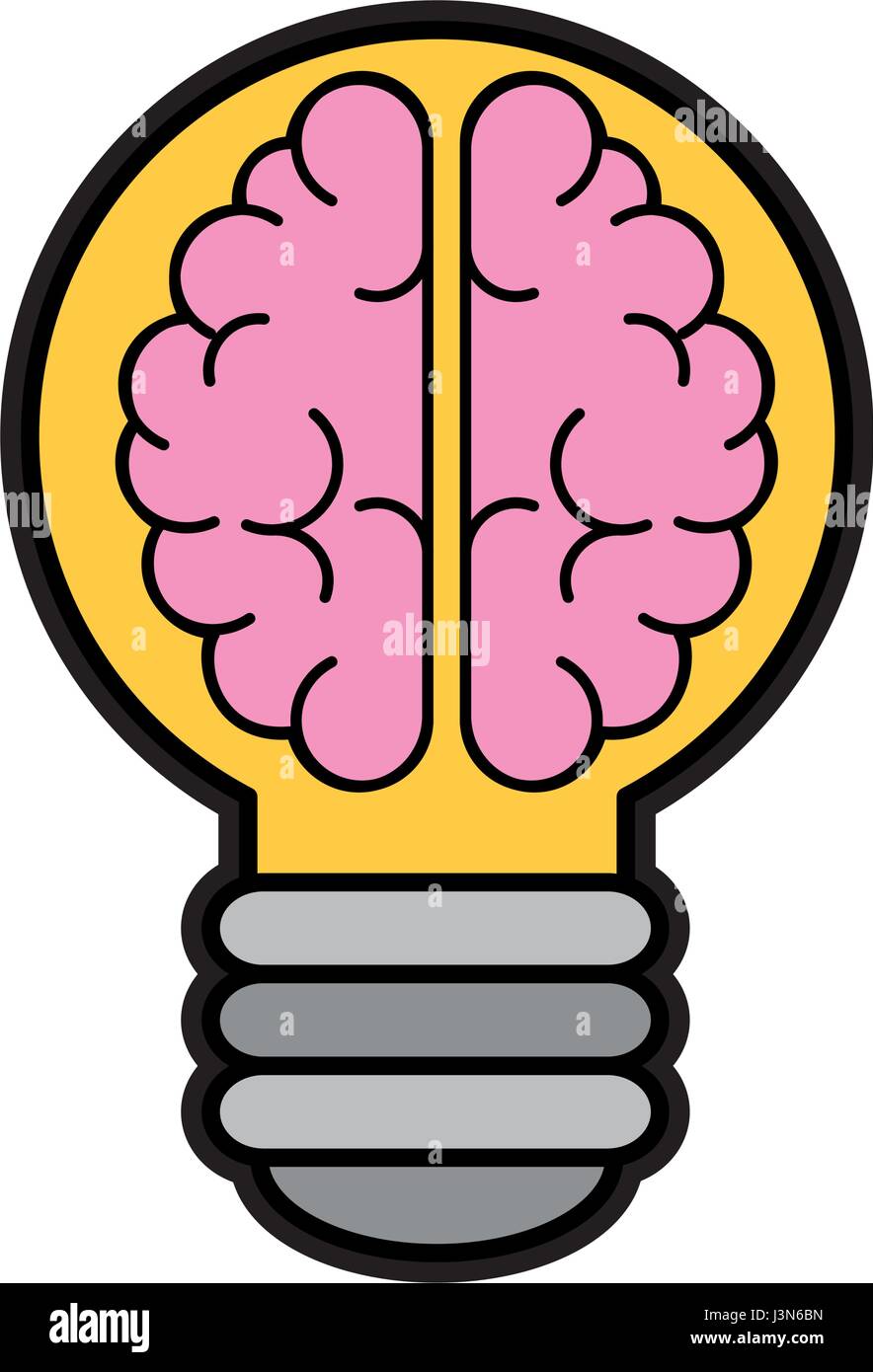 brain bulb icon Stock Vector Image & Art - Alamy