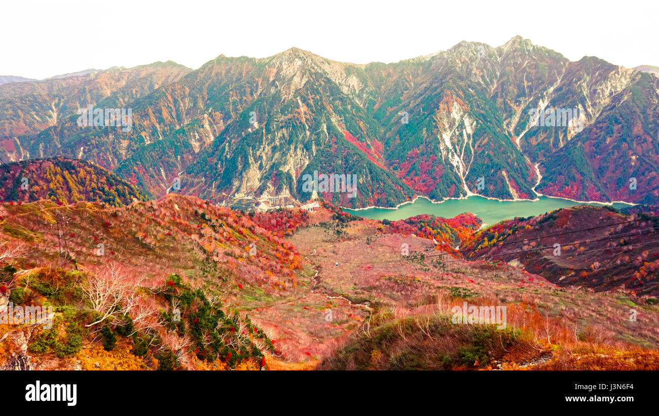 Mountain and daikanbo ropeway in Japan Alpine route Stock Photo - Alamy