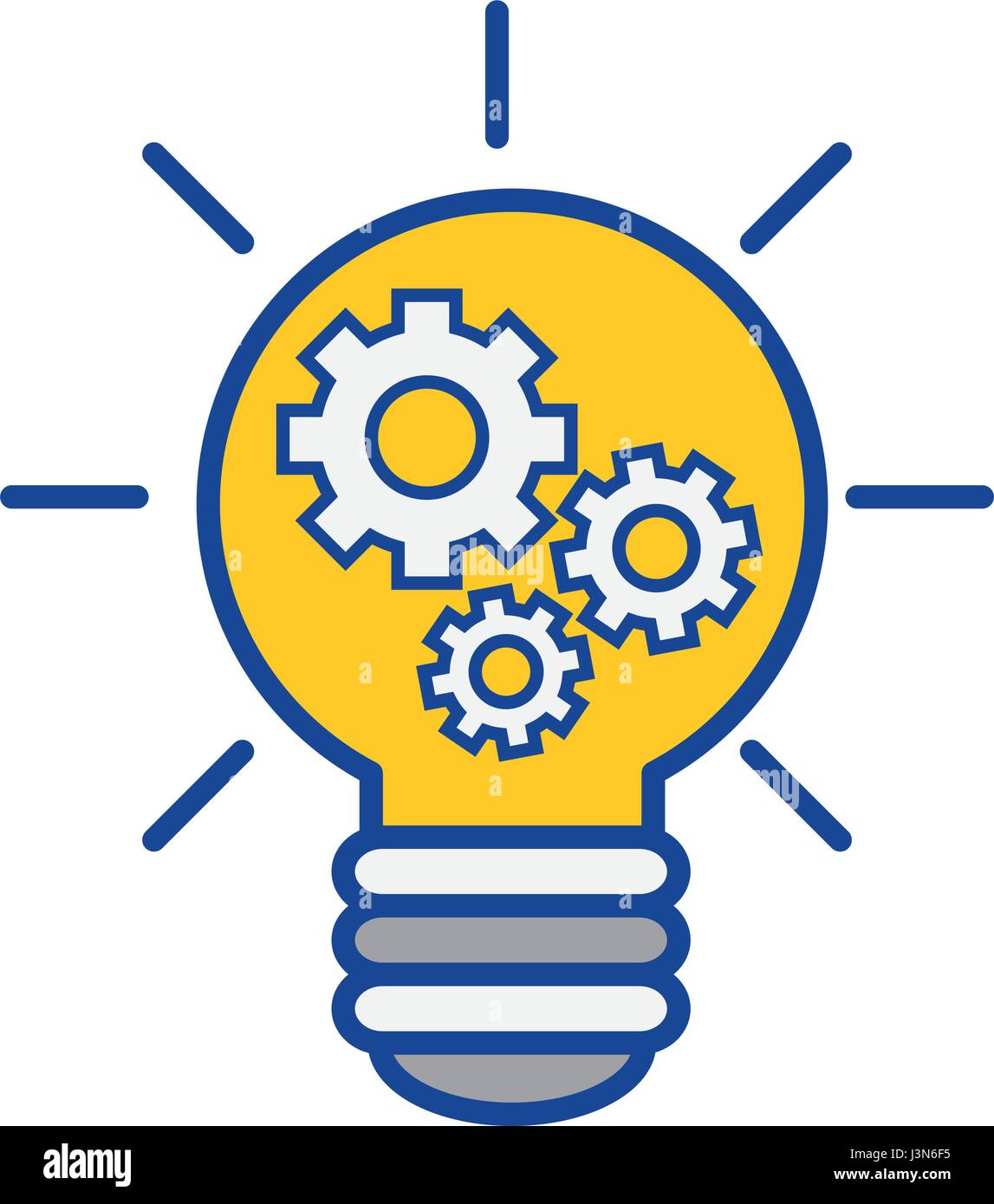 bulb with gears icon Stock Vector Image & Art - Alamy