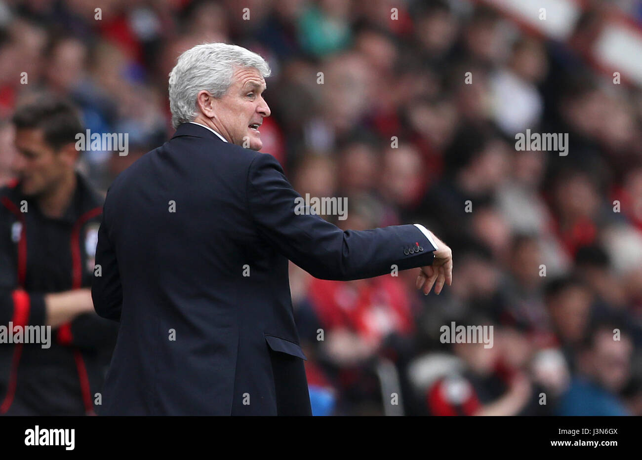 Stoke City manager Mark Hughes during the Premier League match at the ...