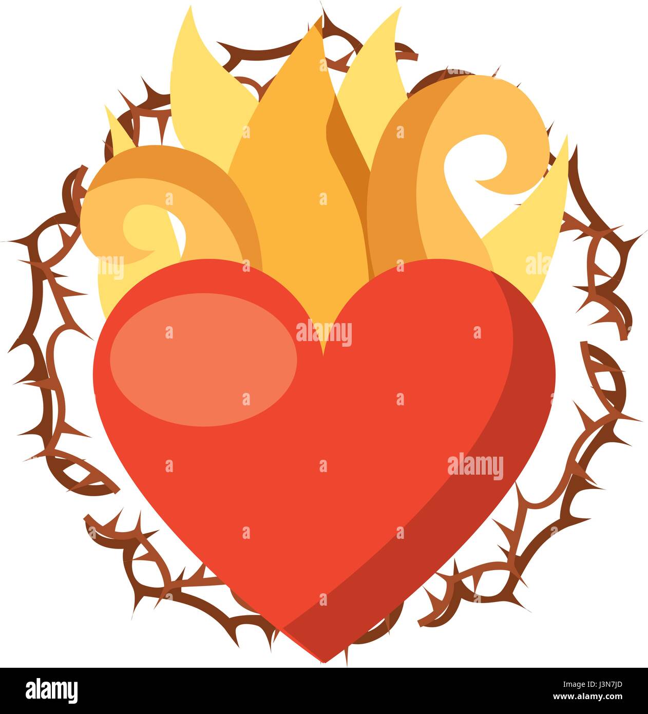 virgin mary heart with flames Stock Vector Image & Art - Alamy