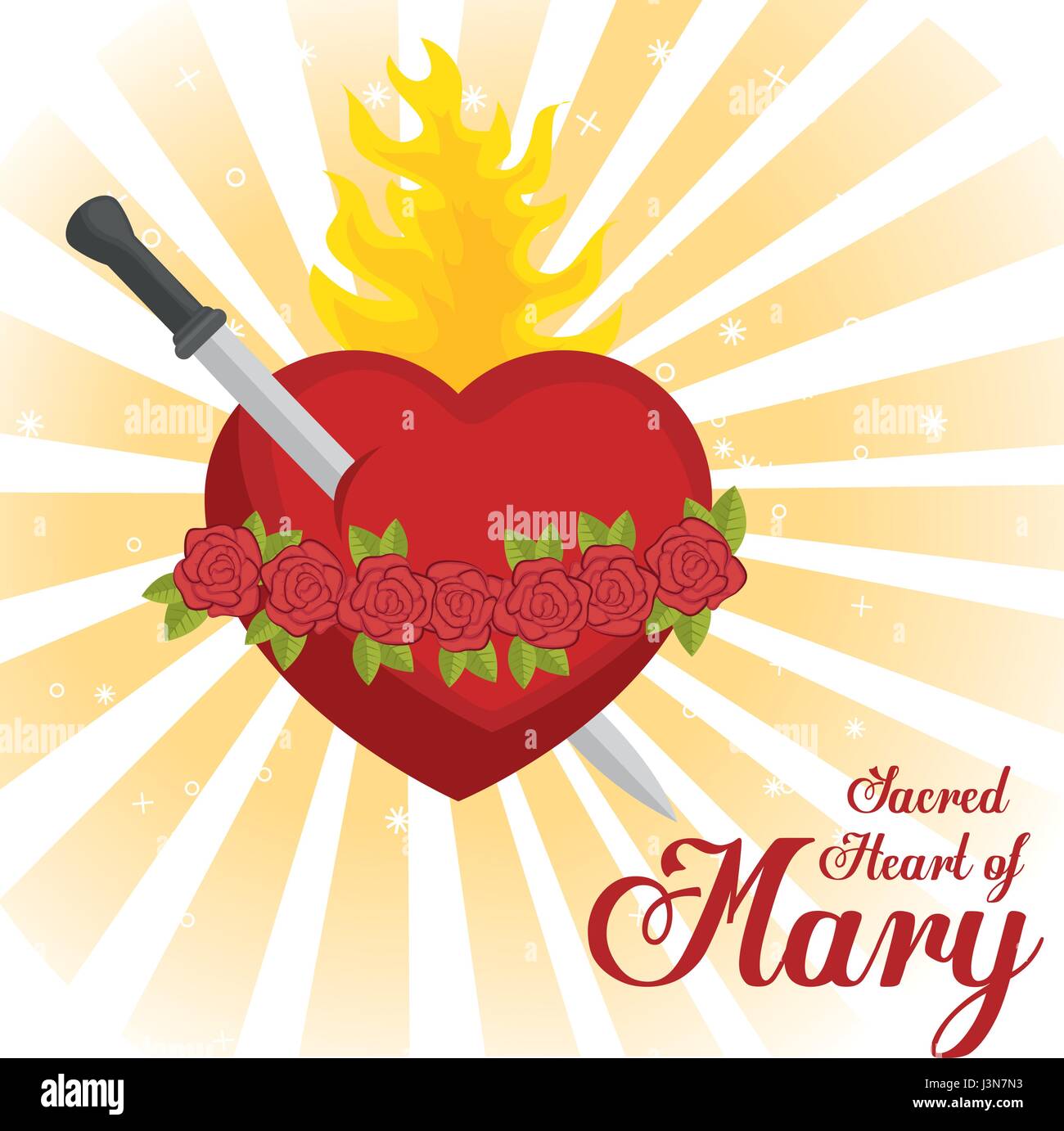 Immaculate heart of virgin mary Stock Vector Images - Alamy