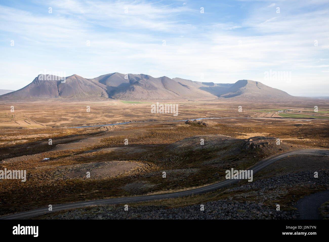 Beautiful landscape in Iceland. Countryside with light and mountain ...