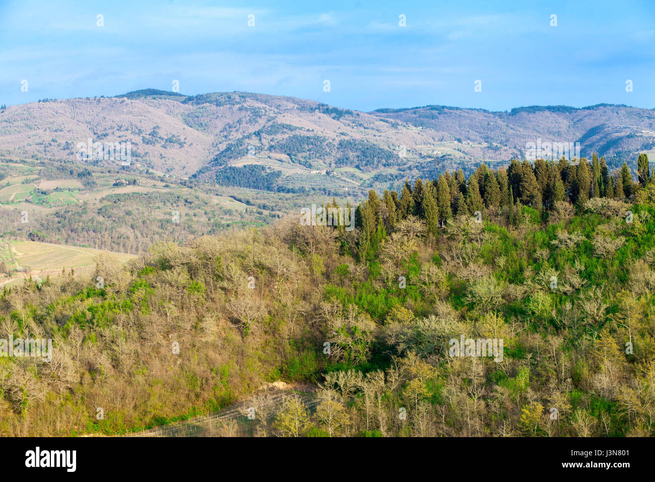 Amazing mediterranean natural landscape with hills and forest Stock ...