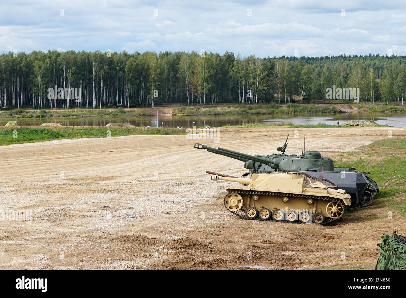 Tanks in the field Stock Photo - Alamy