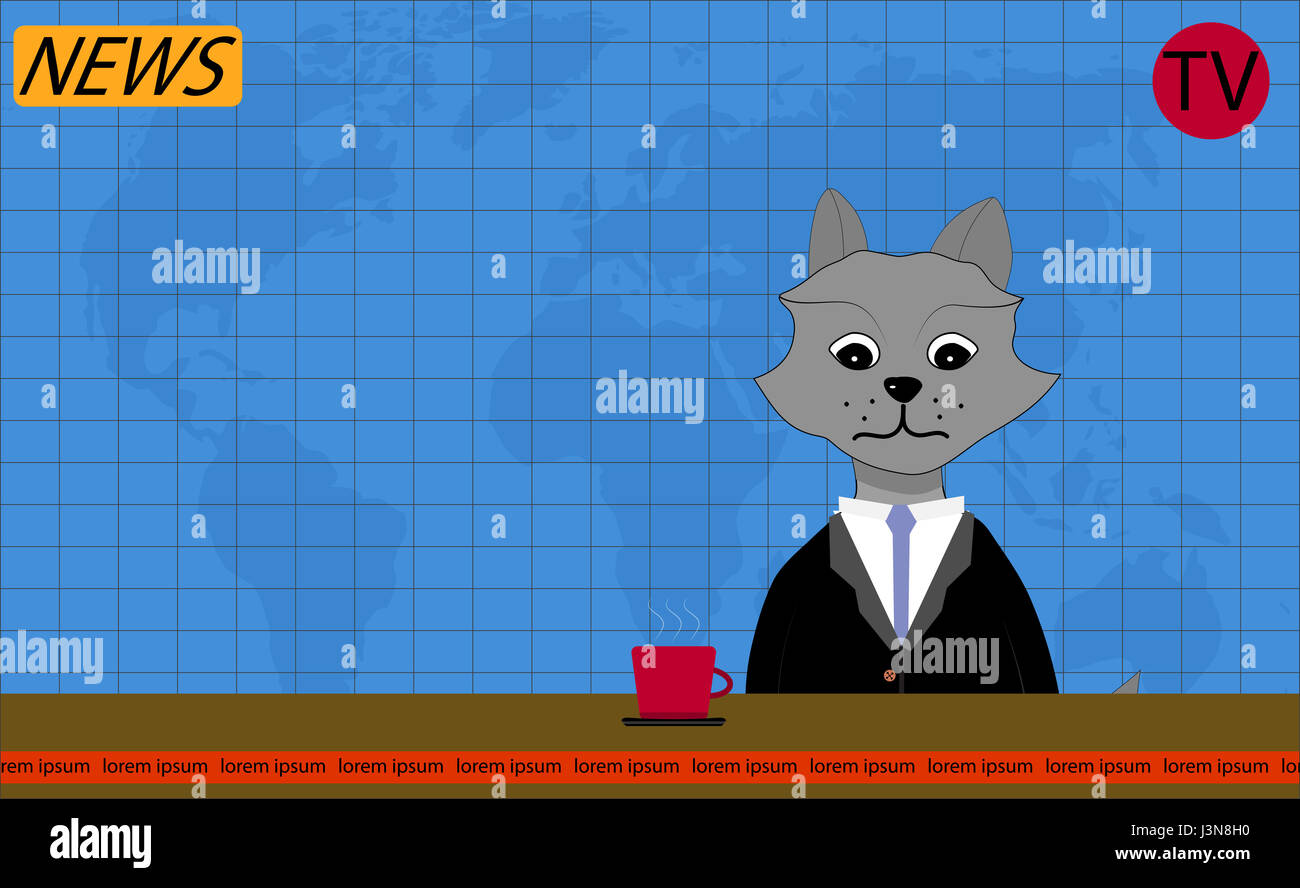 TV news presenter wolf. Breaking news and tv show, news reporter ...