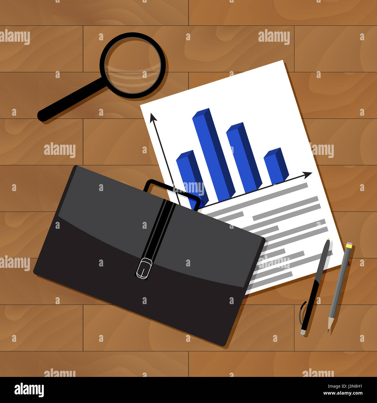 Business statistics top view. Statistics business concept, business ...