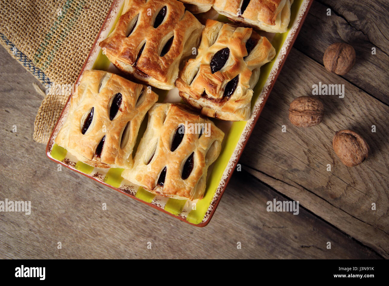 Pastry with chocolate filling Stock Photo - Alamy
