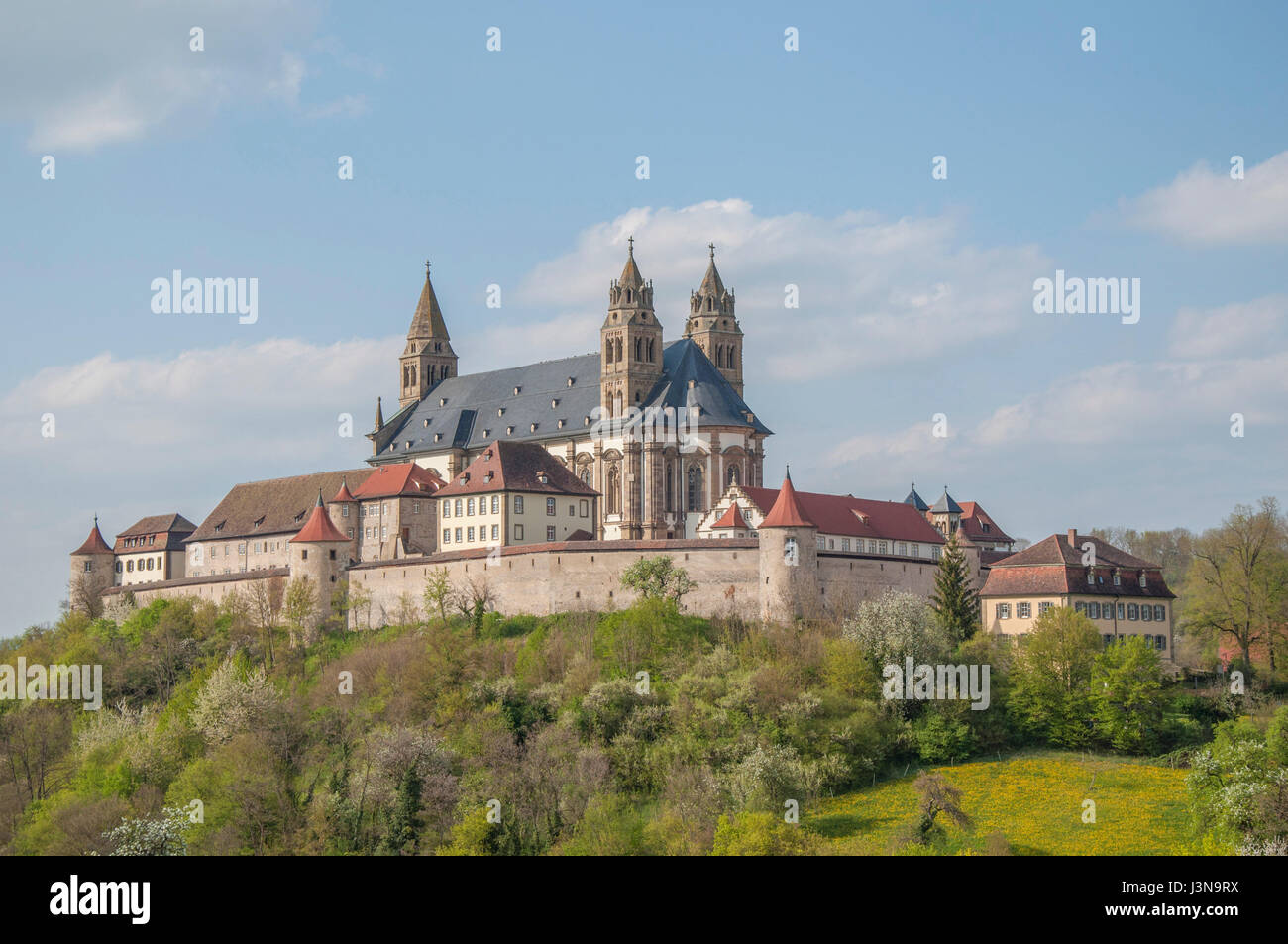 Castle Comburg, Kocher Valley, Schwaebisch Hall, Hohenlohe region ...