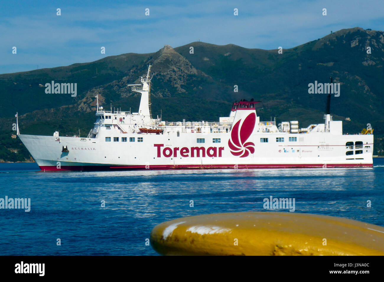 ferry, Portoferraio, Elba, Tuscany, Italy, Europe, Toremar Stock Photo ...