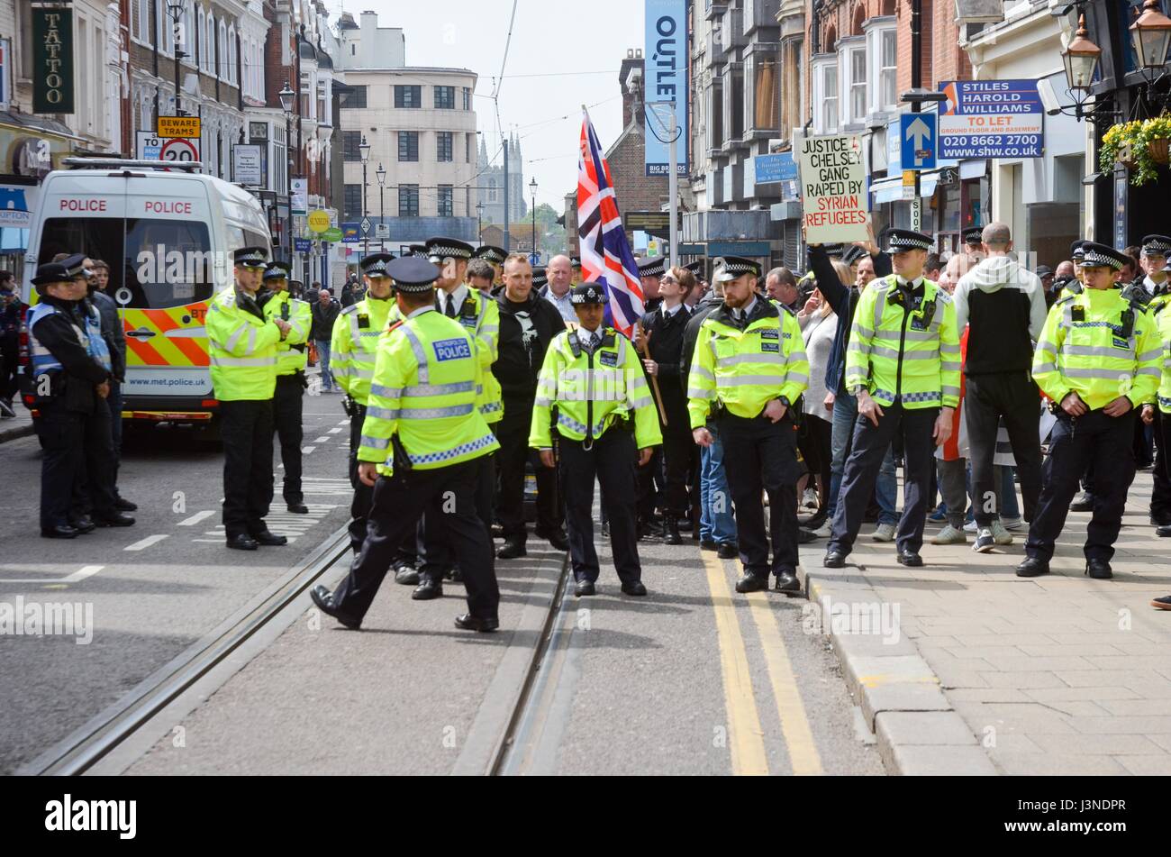 Croydon, London, UK. 6th May, 2017. 2pm neo nazi groups demanding the ...