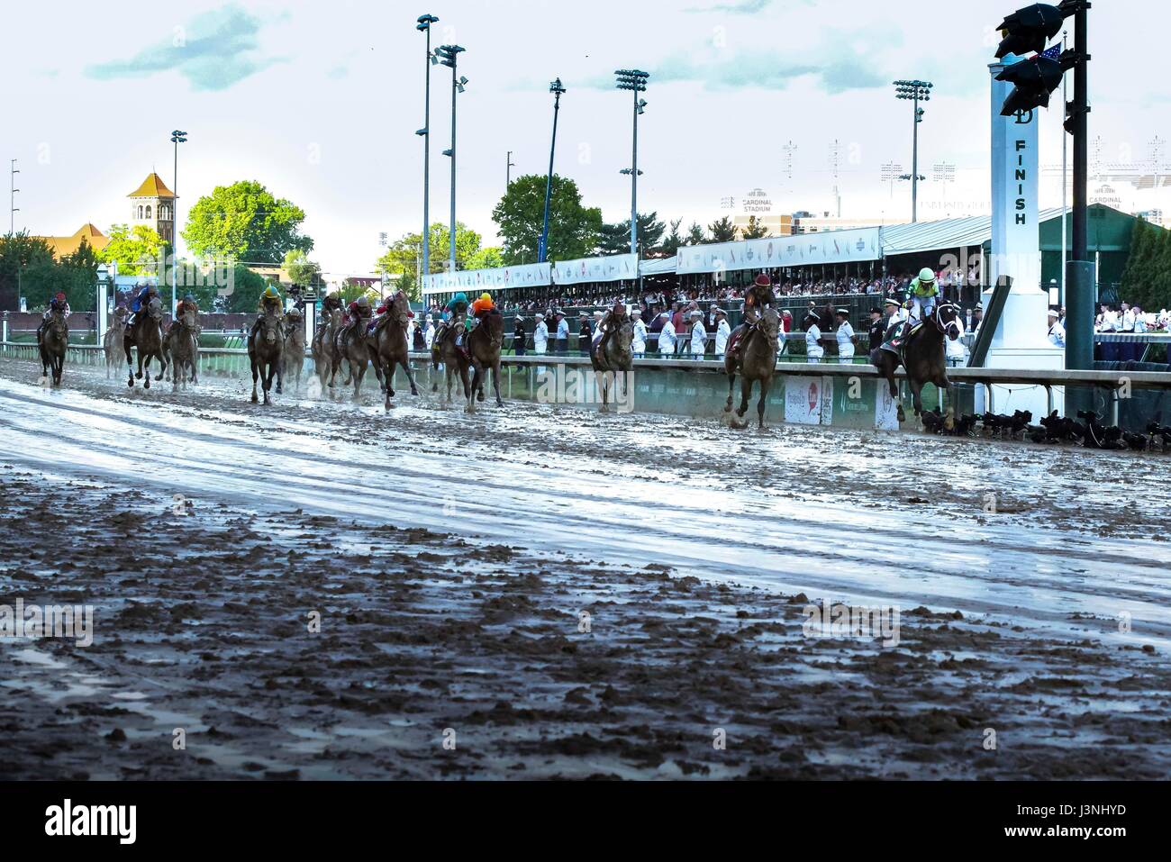 Winning jockey John Velazquaz crossing the finish line on Always ...