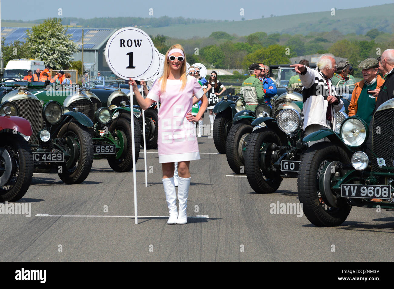 Pit girls at the 2017 Benjafields Sprint at Goodwood circuit in Sussex ...
