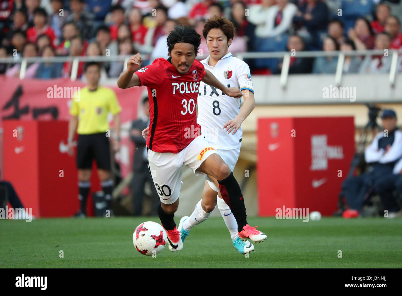 Saitama, Japan. 4th May, 2017. Shinzo Koroki (Reds) Football/Soccer ...