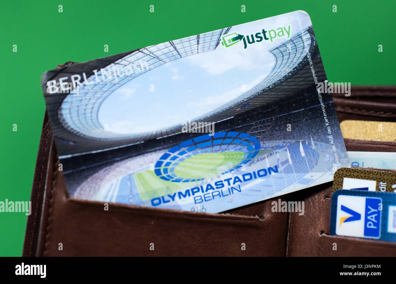 ILLUSTRATION - A Just Pay / Payment Solutions payment card in a wallet ...