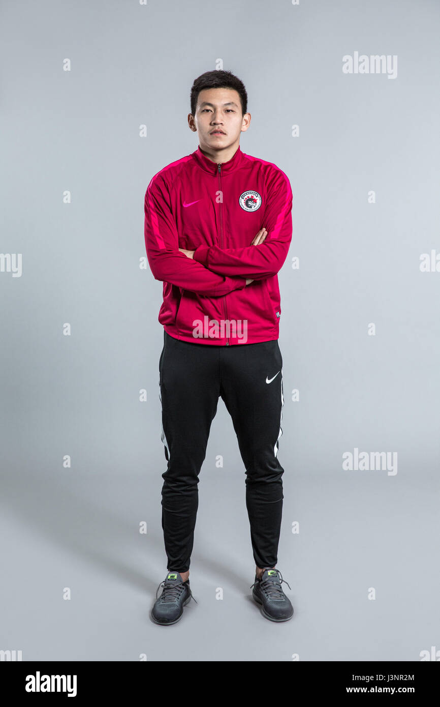 Portrait of Chinese soccer player Mu Qianyu of Liaoning Whowin F.C. for ...