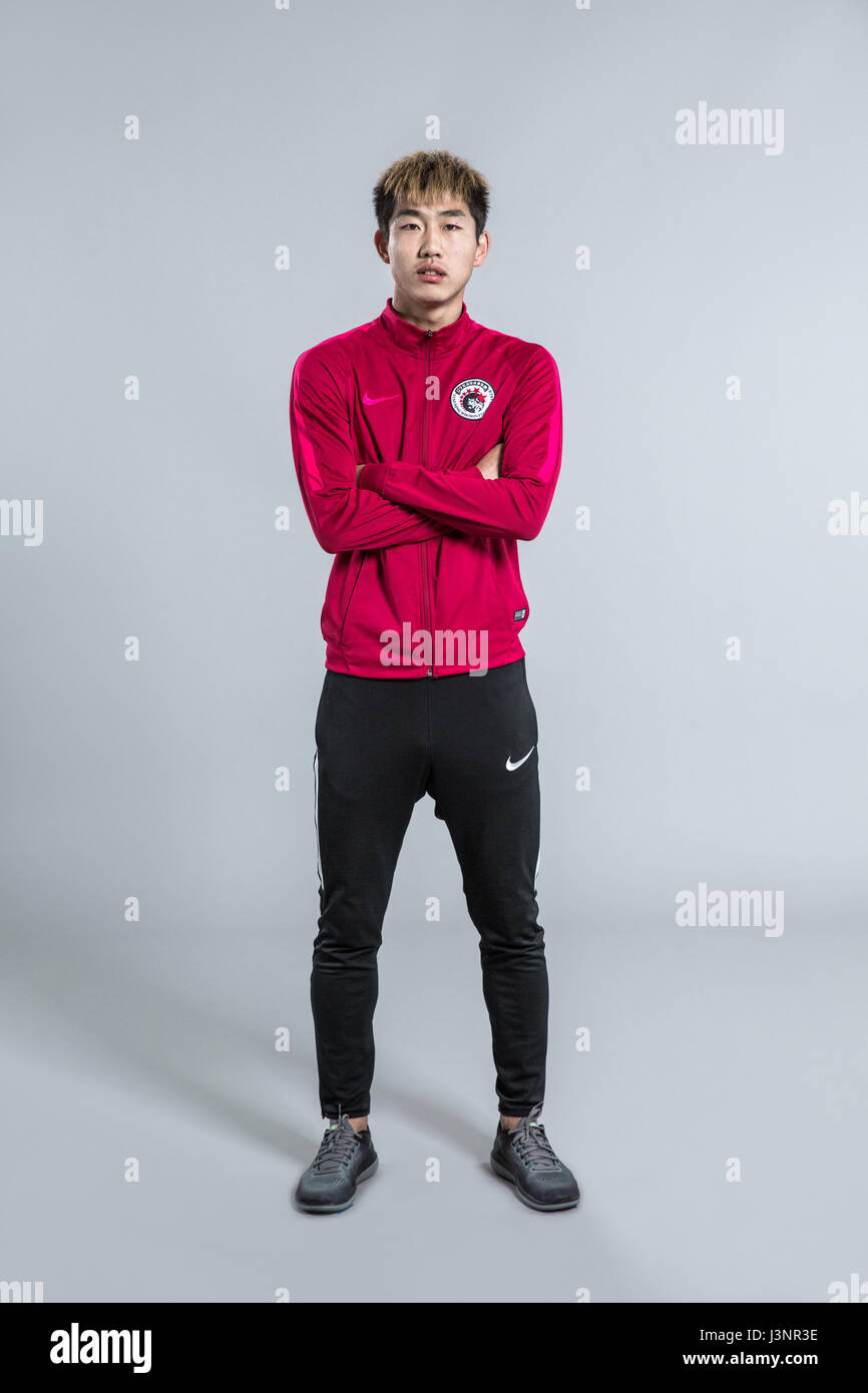 Portrait of Chinese soccer player Hu Yanqiang of Liaoning Whowin F.C ...