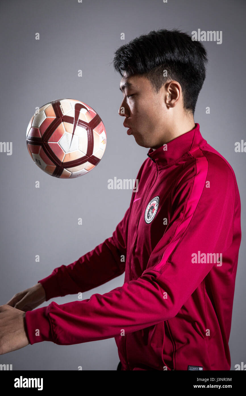 Portrait of Chinese soccer player Feng Boyuan of Liaoning Whowin F.C ...
