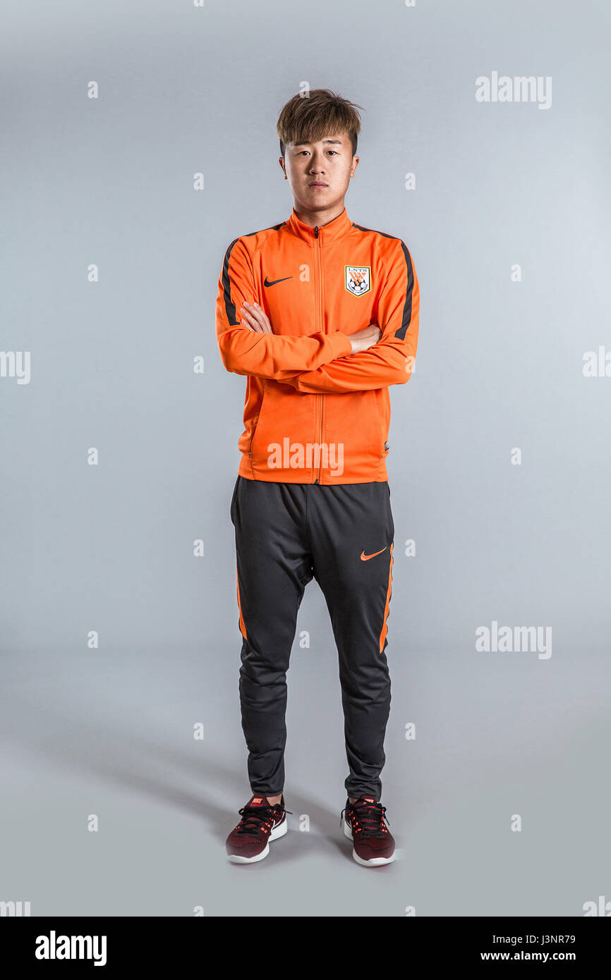 Portrait of Chinese soccer player Liu Yang of Shandong Luneng Taishan F ...