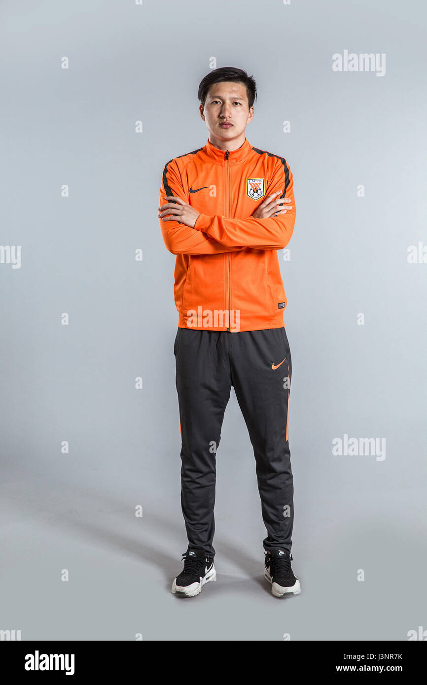 Portrait of Chinese soccer player Jiang Jiajun of Shandong Luneng Taishan F.C. for the 2017 ...
