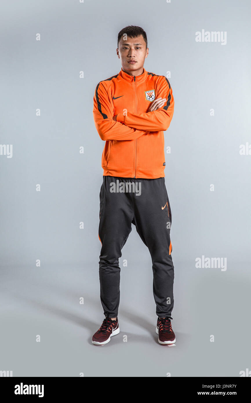 Portrait of Chinese soccer player Liu Zhenli of Shandong Luneng Taishan ...