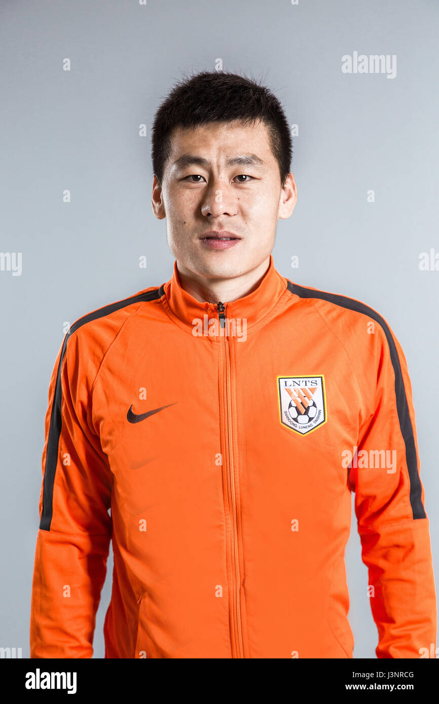 Portrait of Chinese soccer player Li Wei of Shandong Luneng Taishan F.C ...
