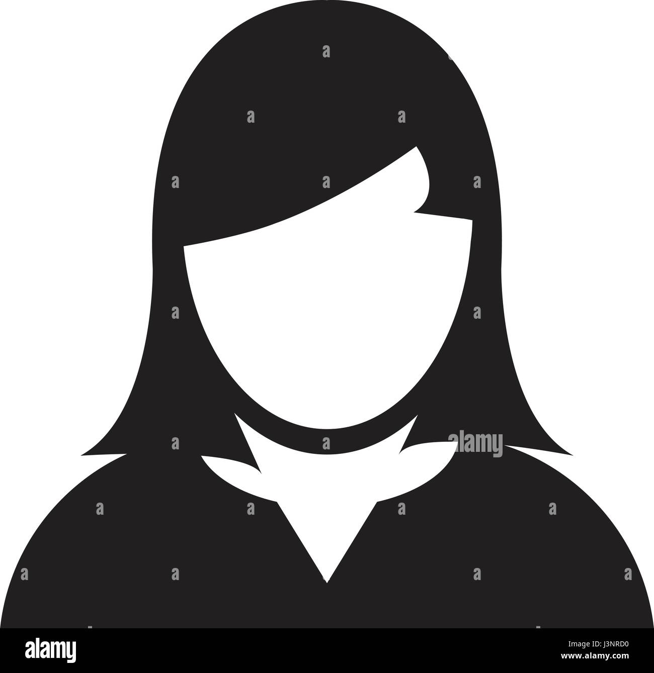 Woman User Icon - Person Profile Avatar Glyph Vector Illustration Stock ...