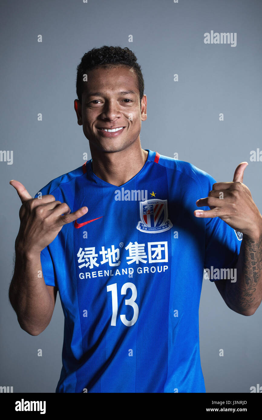 Portrait of Colombian soccer player Fredy Guarin of Shanghai Greenland ...