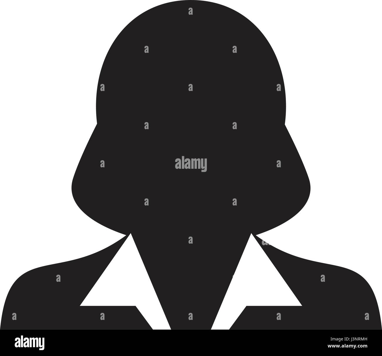 Woman User Icon - Person Profile Avatar Glyph Vector Illustration Stock ...