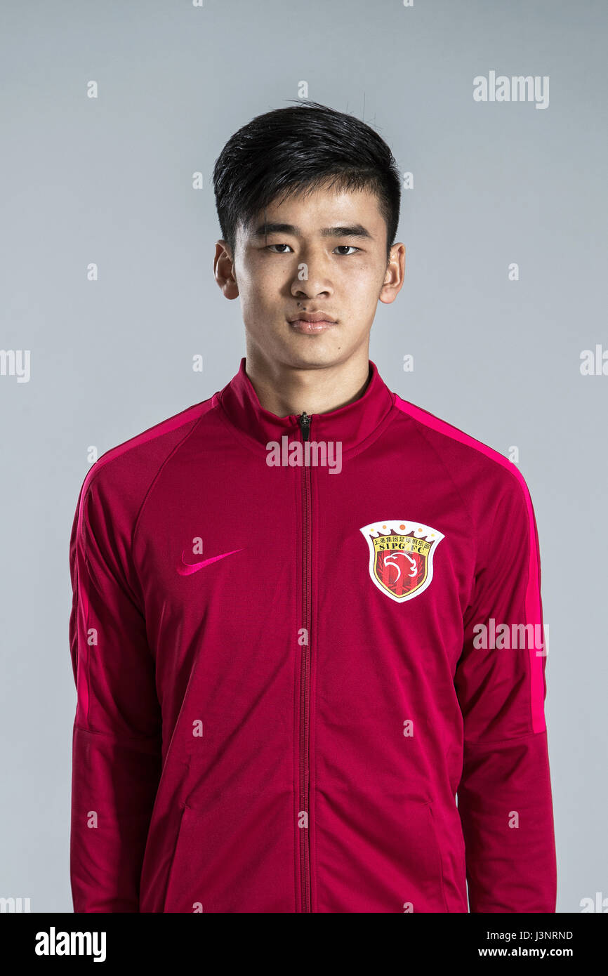 Portrait of Chinese soccer player Jiang Zilei of Shanghai SIPG F.C. for ...