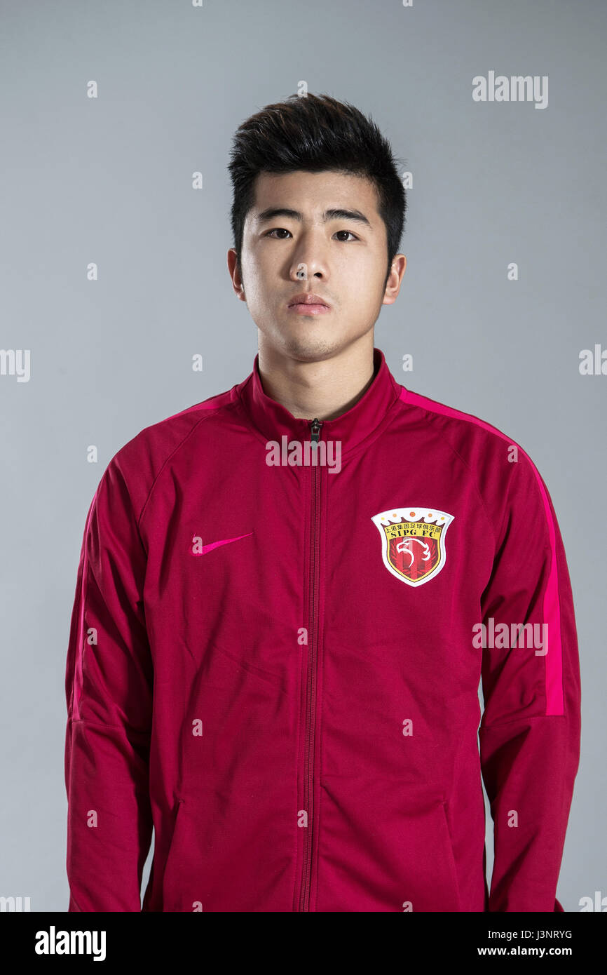 Portrait of Chinese soccer player Li Shenglong of Shanghai SIPG F.C ...