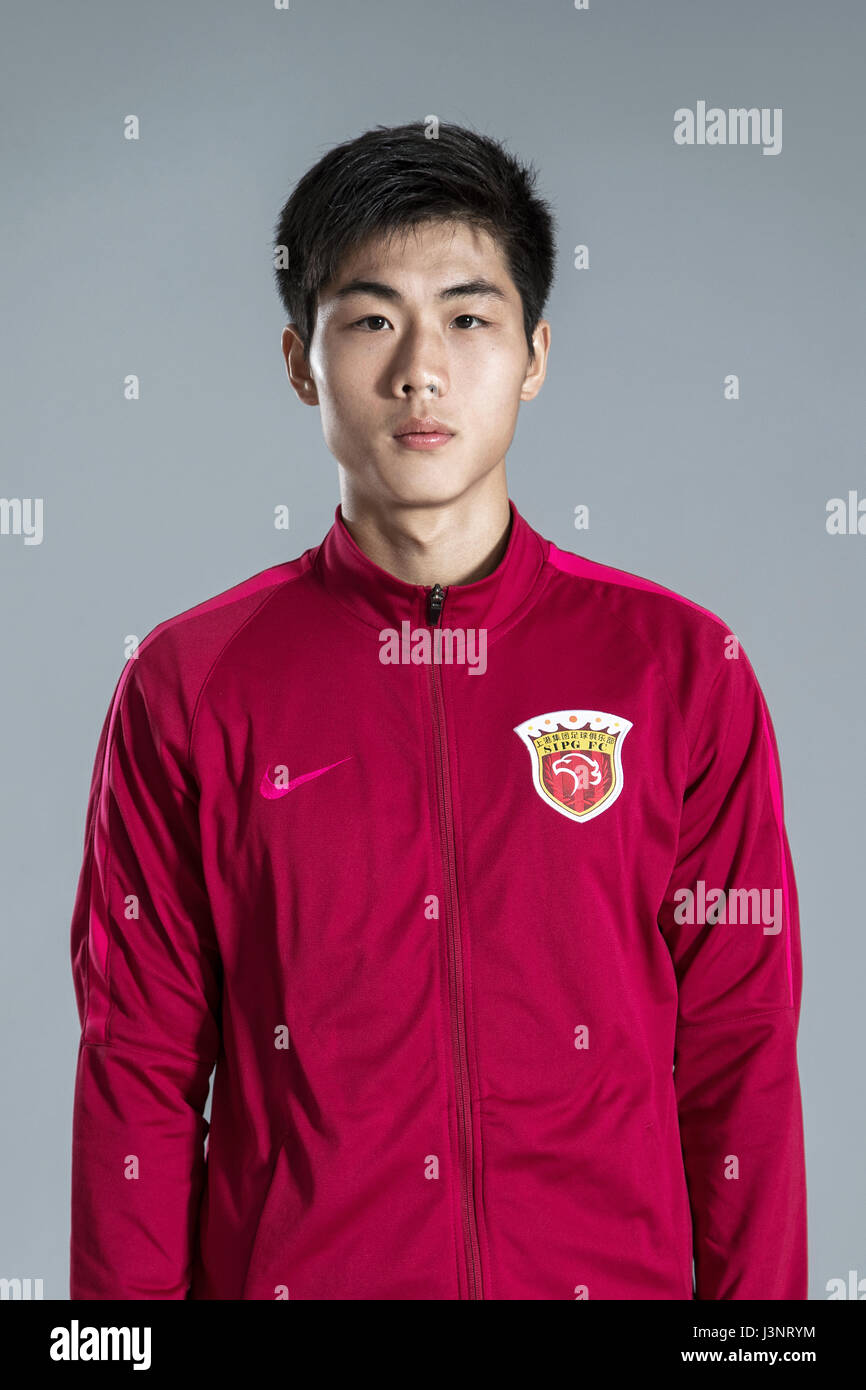 Portrait of Chinese soccer player Wei Zhen of Shanghai SIPG F.C. for the 2017 Chinese Football ...