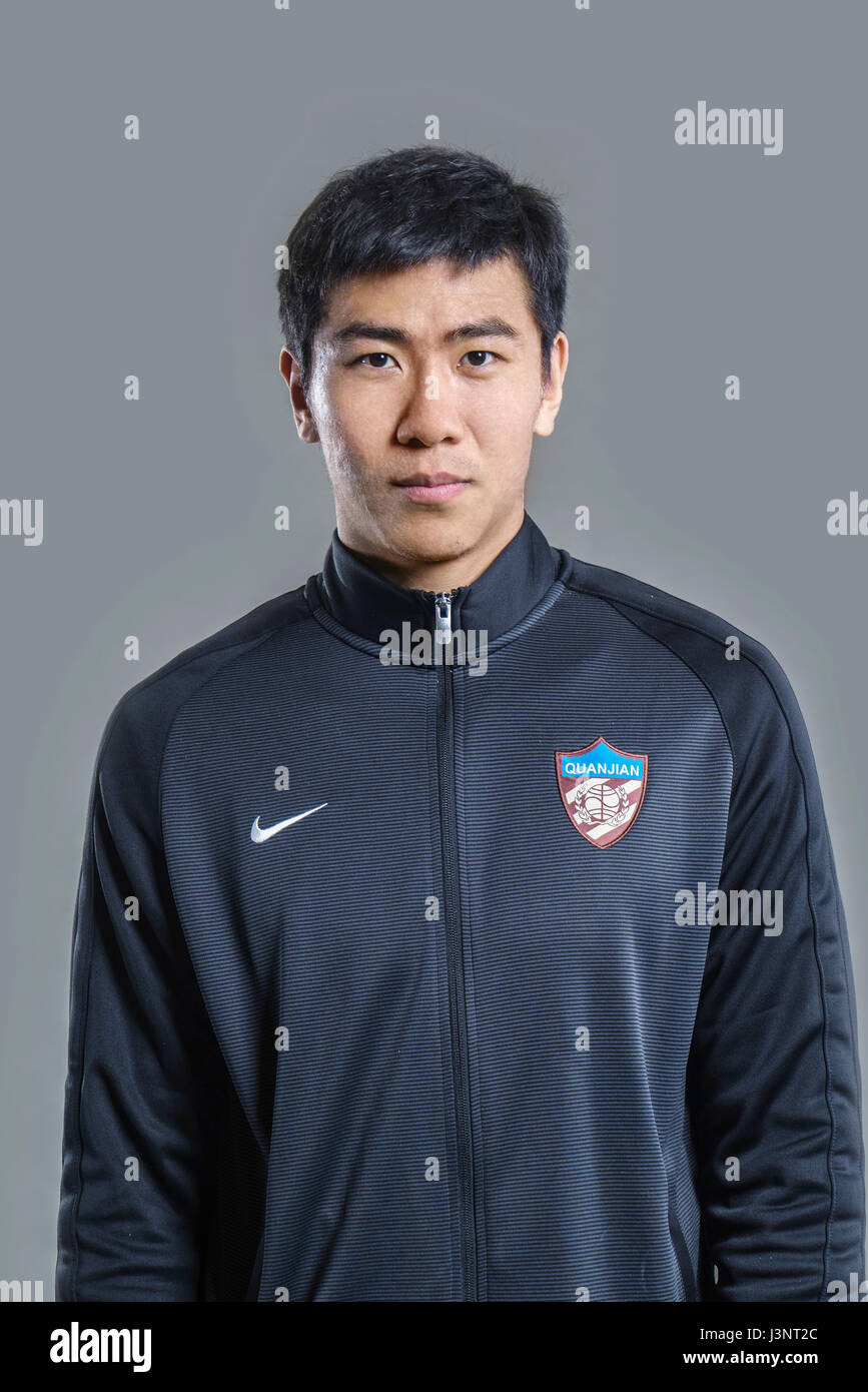 Portrait of Chinese soccer player Liu Yiming of Tianjin Quanjian F.C ...
