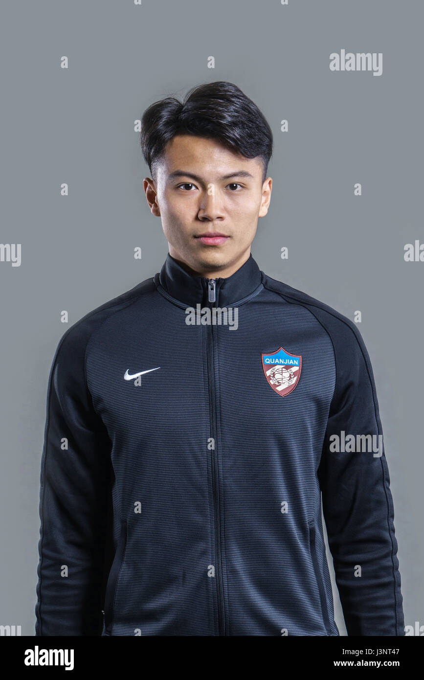 Portrait of Chinese soccer player Yan Zihao of Tianjin Quanjian F.C. for the 2017 Chinese ...