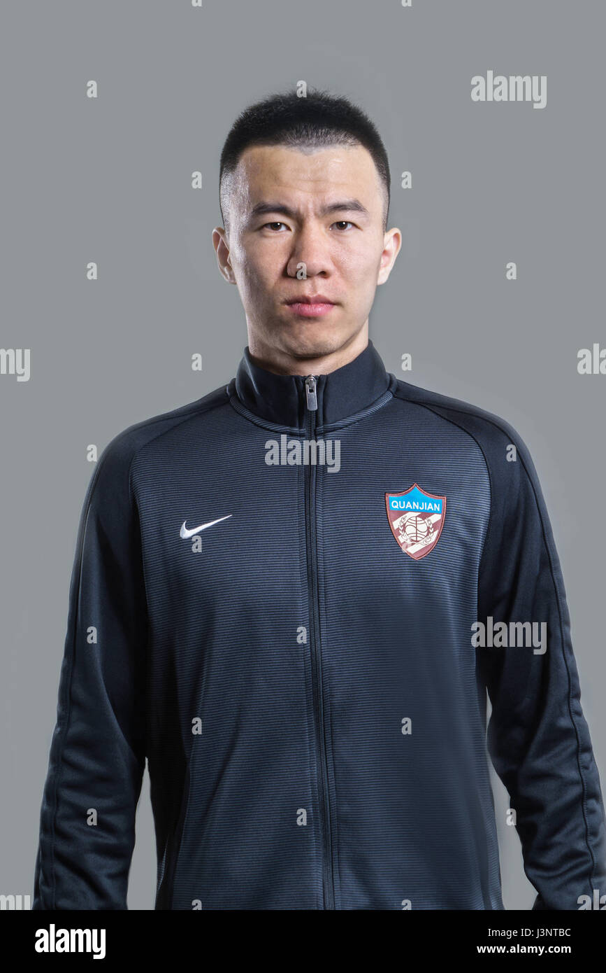 Portrait of Chinese soccer player Sun Ke of Tianjin Quanjian F.C. for ...