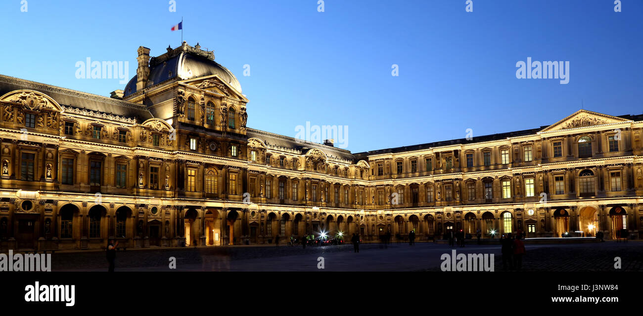 Paris Police Headquarters At Night Stock Photo - Alamy